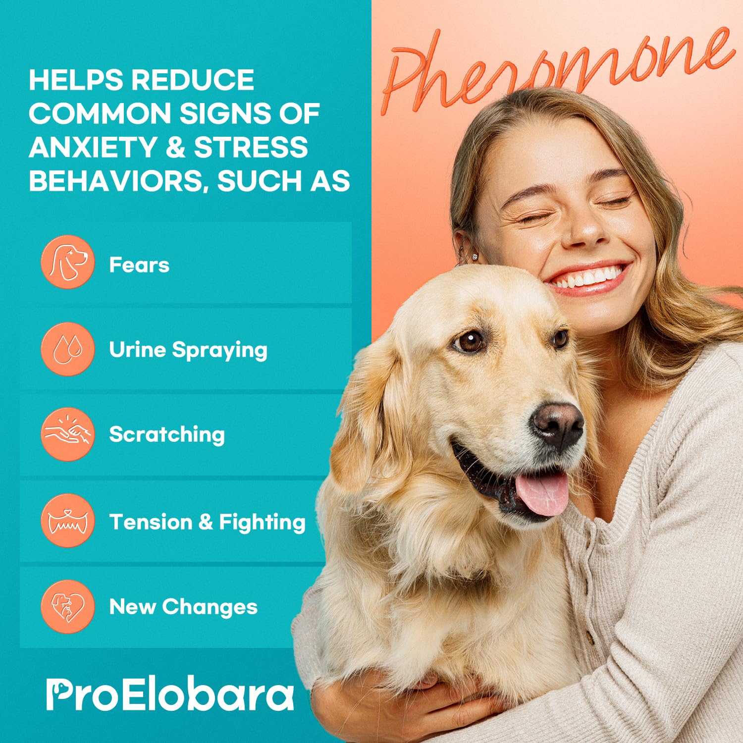 ProElobara Dog Calming Pheromone Diffuser: Dog Calming Pheromones Plug Diffuser - Reduces Stress & Anxiety Calming Pheromone Diffuser for Dogs - Calm Dogs 60 Supply (Blue)