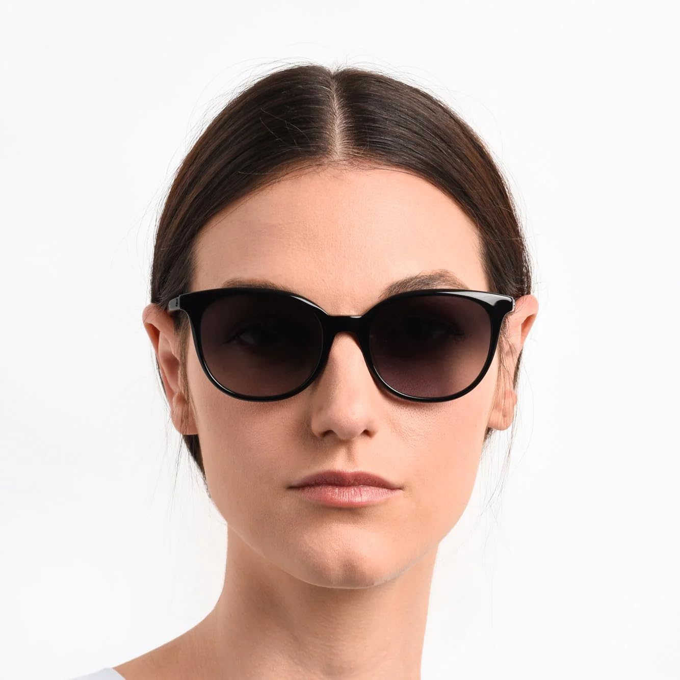 Kate Spade New York Women's Andria/S Round Sunglasses, Black/Gray Shaded, 51mm, 18mm