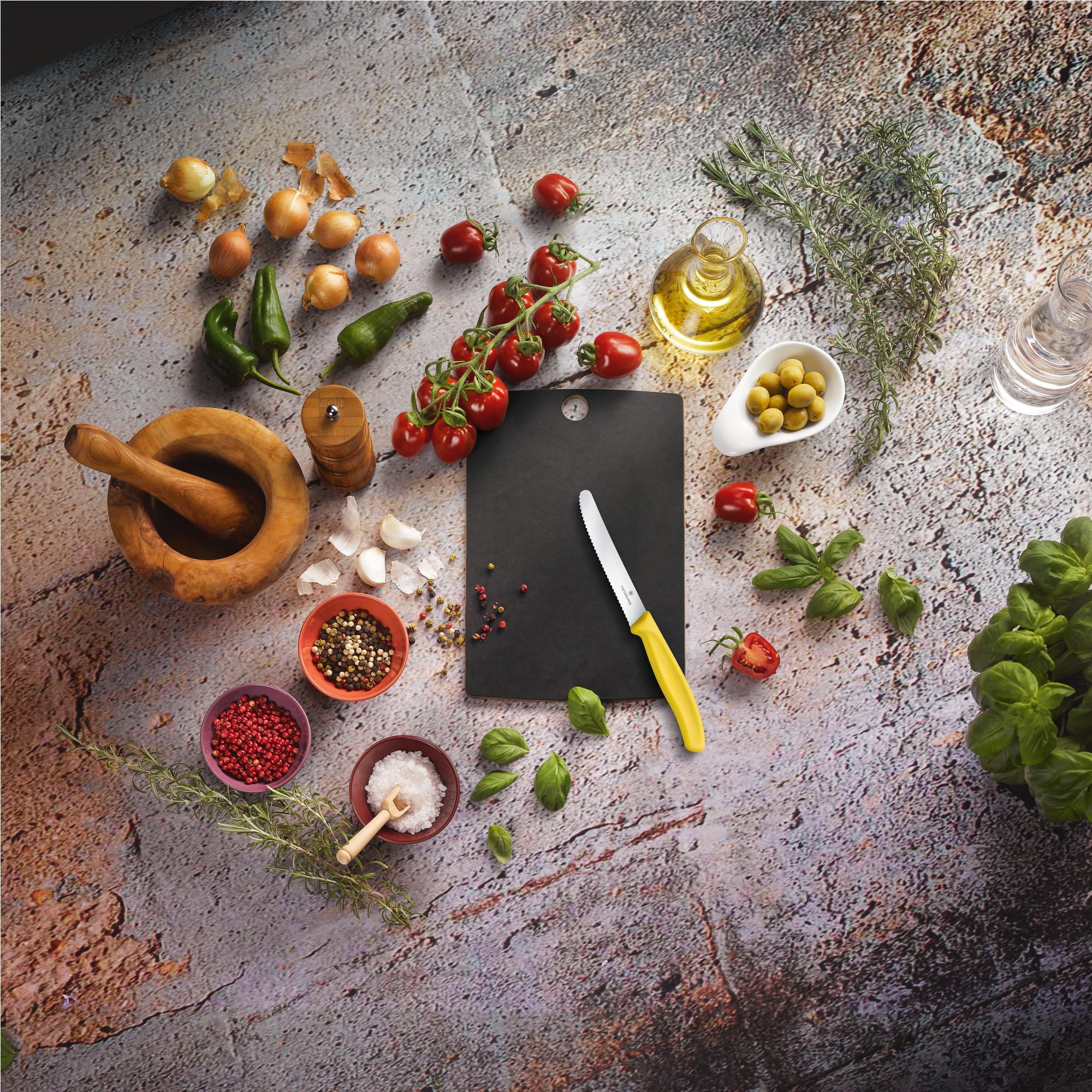 Victorinox 4.5" Utility Knives, Serrated Blade, Yellow, 2 Pieces