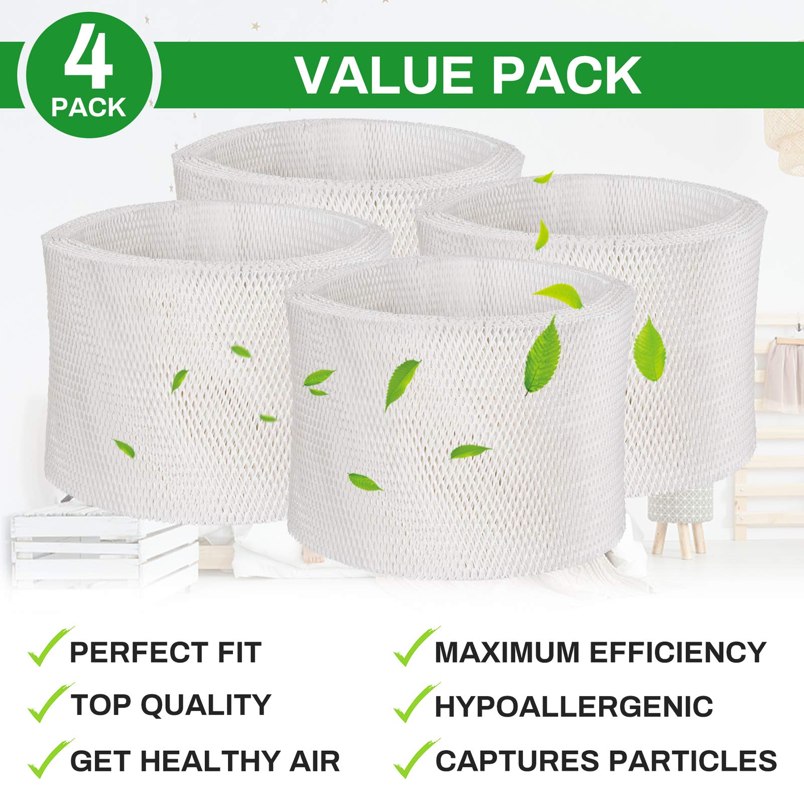 Future Way HC-14 Humidifier Filter E Compatible with Honeywell HCM6009, HC-14 Series, HEV685 Series, 4-Pack