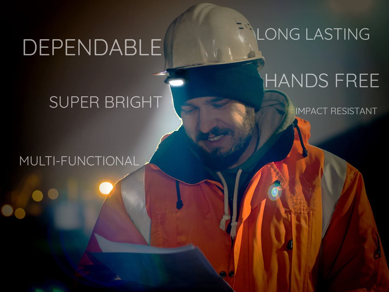 Hat Light Rechargeable LED Headlamp: Head Lamps Strap Clip On Flashlight Headlamps for Hardhat & Hats for Camping, Running, Working Hard Hats, Cycling, Walking, Hiking