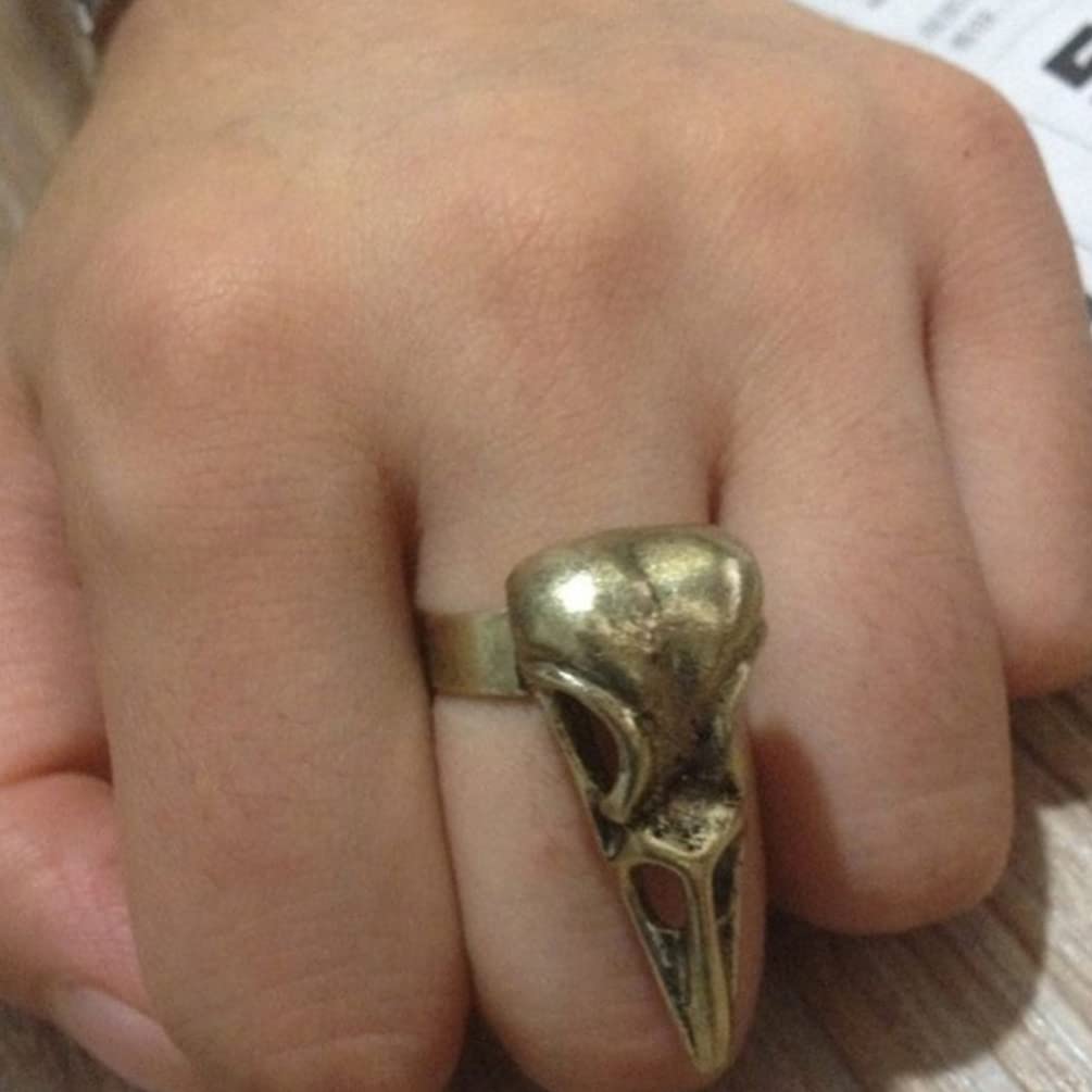Holibanna Delicate Ring Gold Adjustable Rings 1pc Bird Skull Ring Delicate Alloy (Iron) Connector Man Threaded Earrings Animal Ring