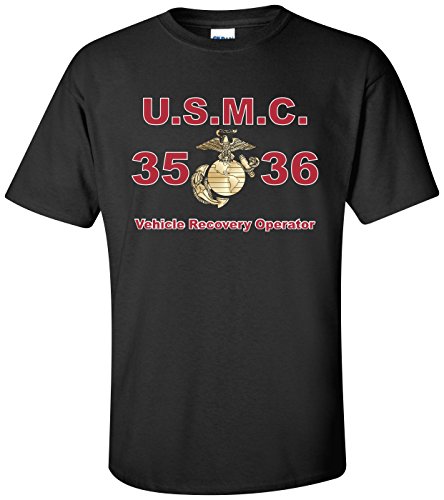United States Marine Corps MOS 3536 Vehicle Recovery Operator T-Shirt Black