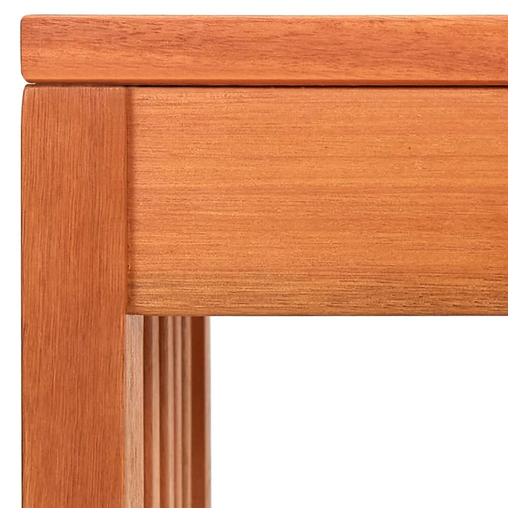 vidaXL 51.2" Weather-Resistant Solid Eucalyptus Wood Patio Bench, Easy-to-Clean Outdoor Garden Furniture with Natural Finish