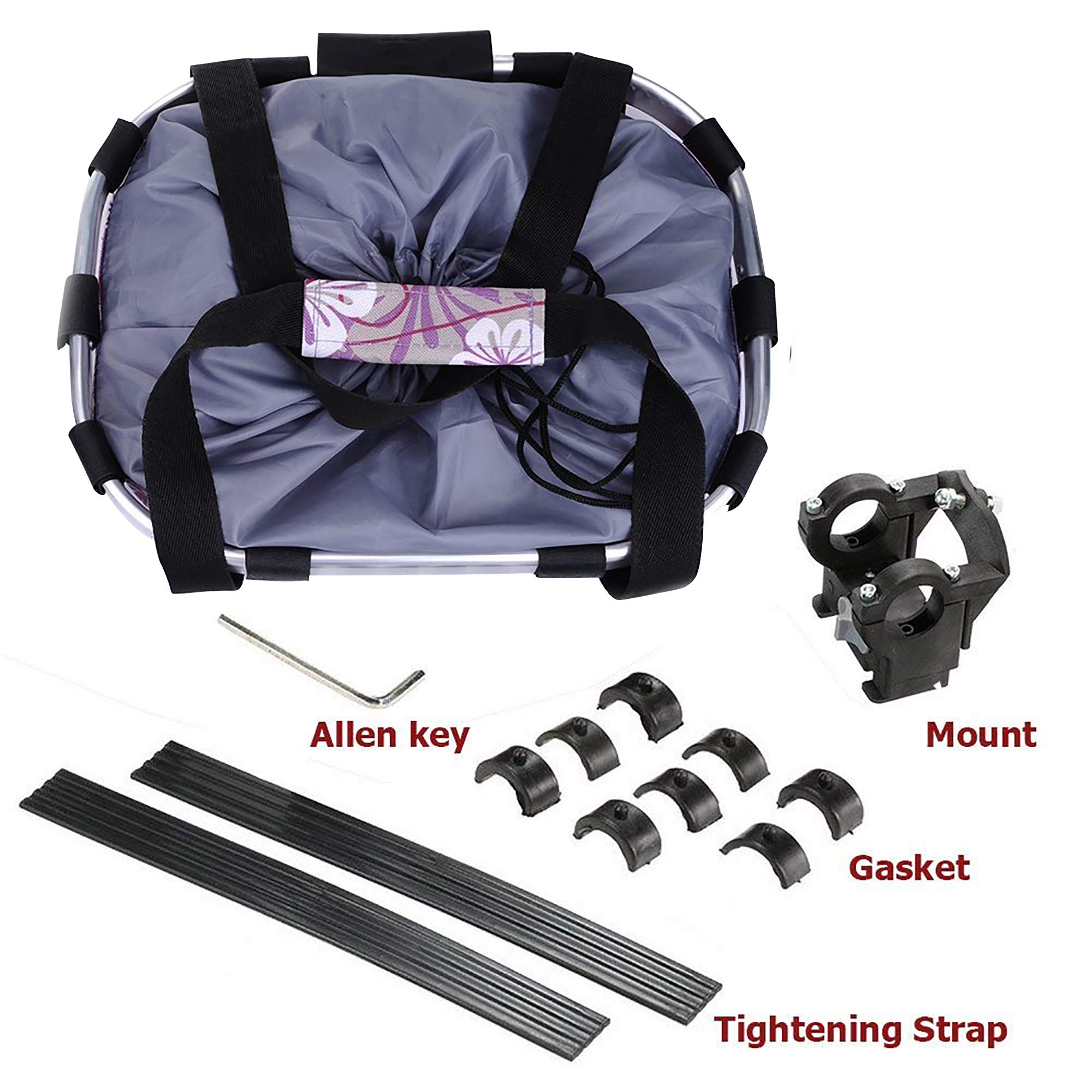 GLE2016 CZXJKKL Bike Basket, Foldable Small Pet Cat Dog Carrier Front Removable Bicycle Handlebar Basket Quick Release Easy Install Detachable Cycling Bag Mountain Picnic Shopping
