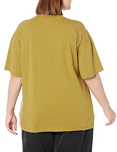 The Drop Women's Lydia Loose Short Sleeve Drop Shoulder Jersey T-Shirt, Olive Oil , S