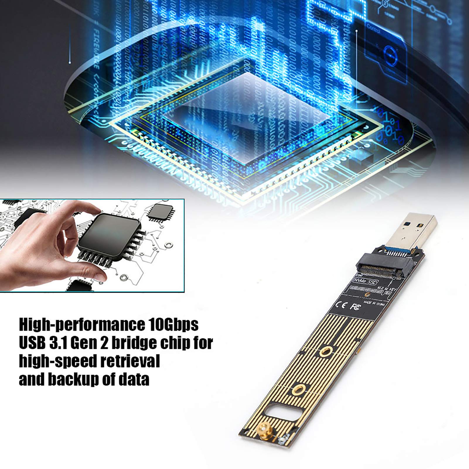 M.2 NVME to USB SSD Adapter Card SSD Adapter Board Portable for Samsung Hot Plug and Pull Plug and Play