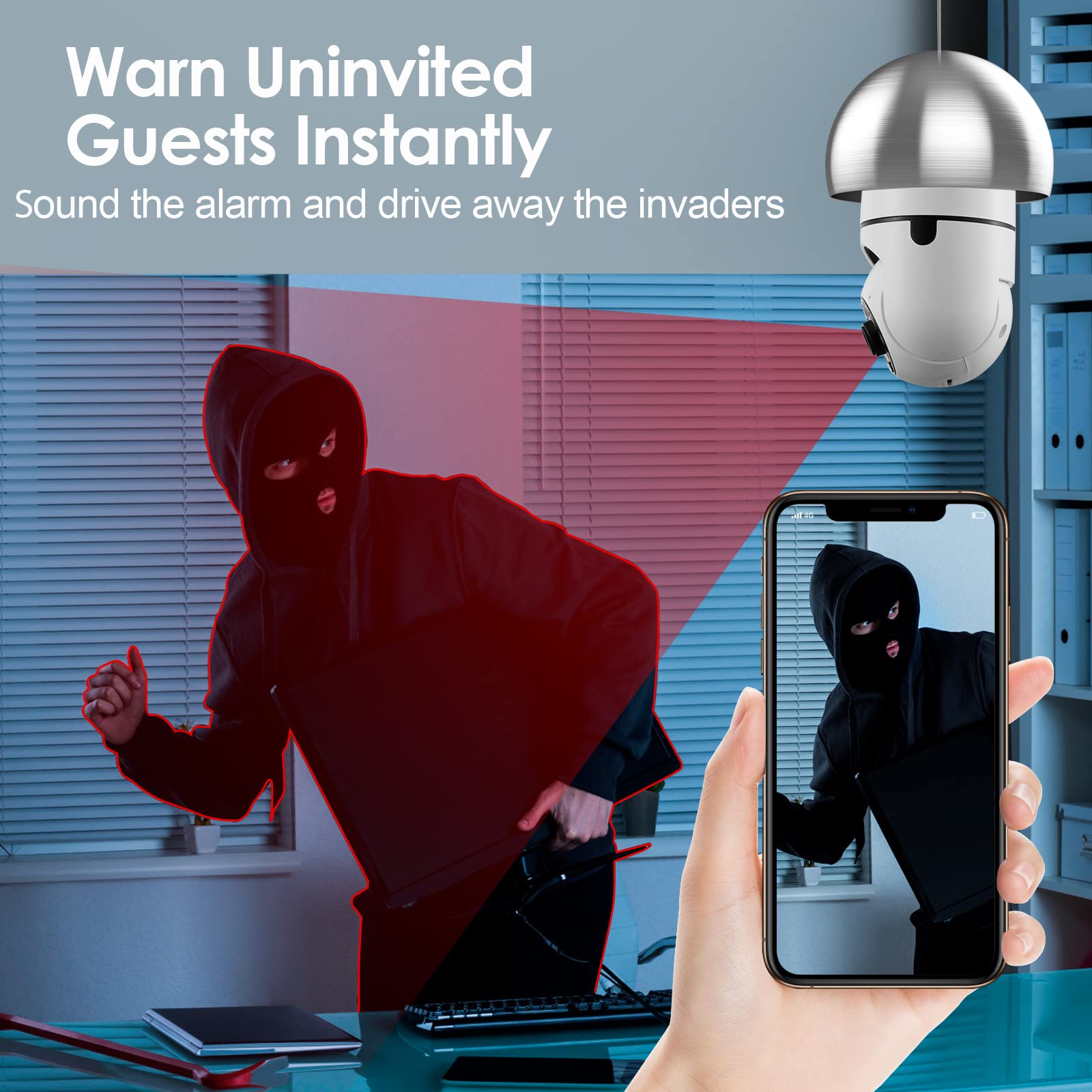 WiFi Security Camera HD 1080P Night Vision Motion Detection Mobile Tracking 2-Way Talk Pan Tilt for Home Kid Pet Nancy Security