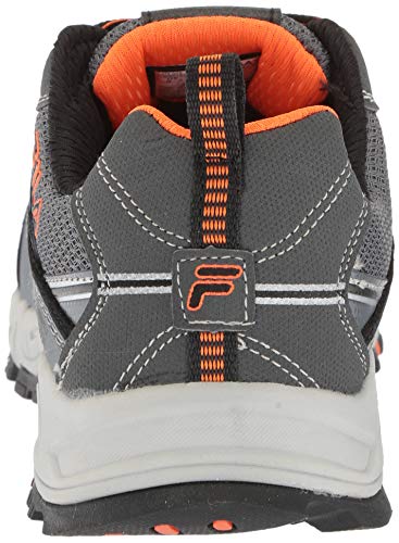 Fila mens Memory at Peak Composite Toe Trail Running Food Service Shoe, Castlerock/Black/Vibrant Orange, 10.5 US