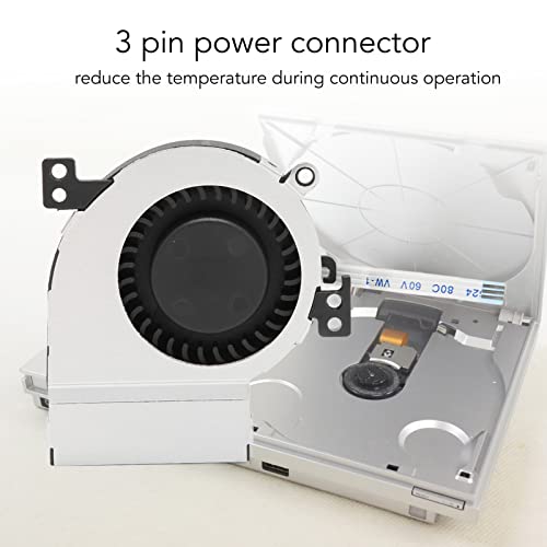 Jopwkuin Game Internal Cooling Fan, Replacement Sturdy Easy to Install 9W Cooling Fan 3 Pin Power Connector for Game Console
