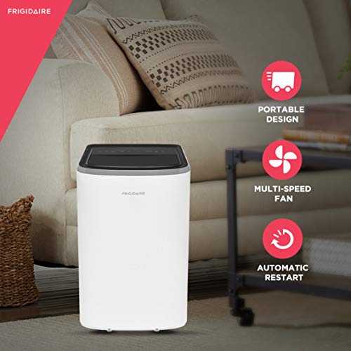 Frigidaire FHPC082AB1 Portable Air Conditioner with Remote Control for Rooms, White