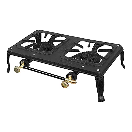 Propane Burner,Gas Burners for Cooking Outdoor,Gas Stove Burner, Camping Stove Propane Portable,Propane Grill Camping Iron Cast, 2 Burners Patio Yard Camping BBQ Cooking