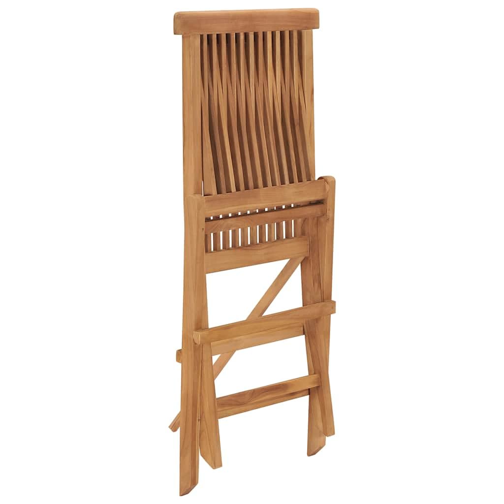 vidaXL Folding Patio Chairs Set of 2, Outdoor Wooden Seats for Garden Dining Capming Beach Deck, Stable Structure Easy to Store, Solid Teak Wood