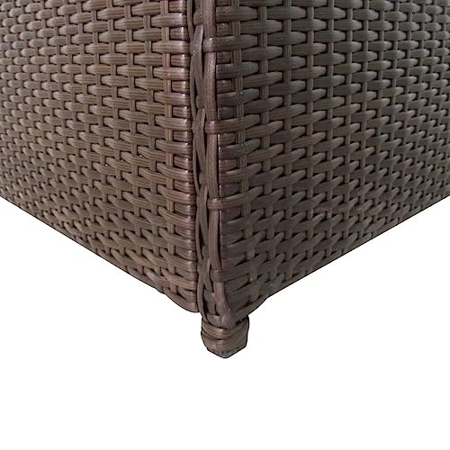 vidaXL Garden Storage Box Poly Rattan Brown Bench Storage Box