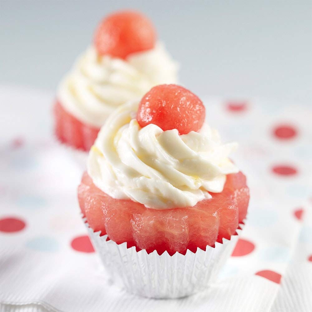 Gifbera White Metallic Foil Cupcake Liners Standard Size Baking Cups, 200-Count