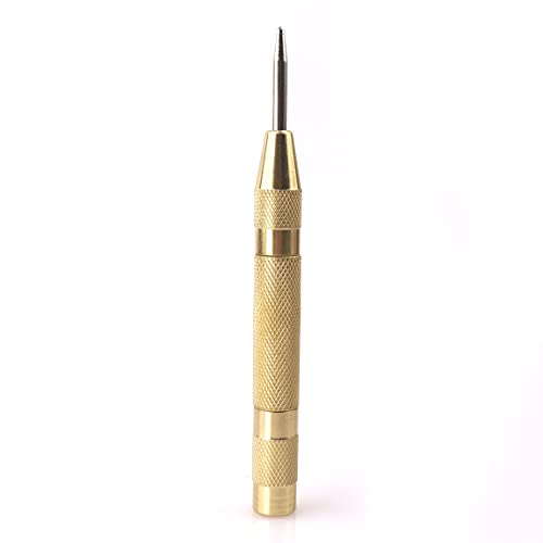 LWCUSNJ 4 Piece Step Drill Bit Set and Automatic Center Punch, HSS Nitriding Black Spiral Fluted Drill Bits for Hardened Metal, Stainless Steel, Wood, Plastic,6mm Hex Shank,Sizes 4-12mm/4-20mm/4-32mm