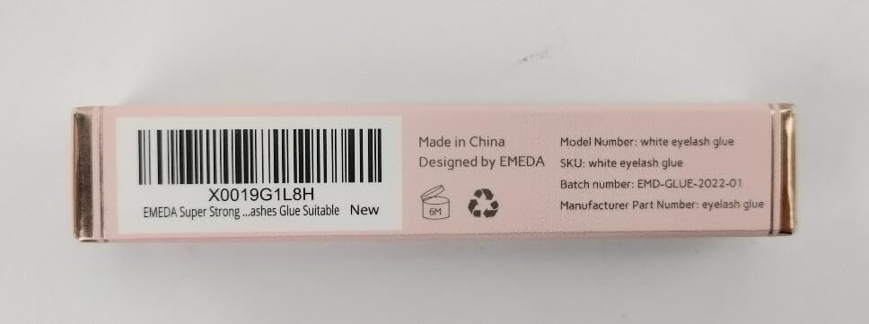 EMEDA Eyelash Glue for False Lashes Super Strong Hold Long Lasting 24H Waterproof Latex Free Best Lash Glue Eyes Strip White Clear Lash Adhesive 5ml 0.17oz