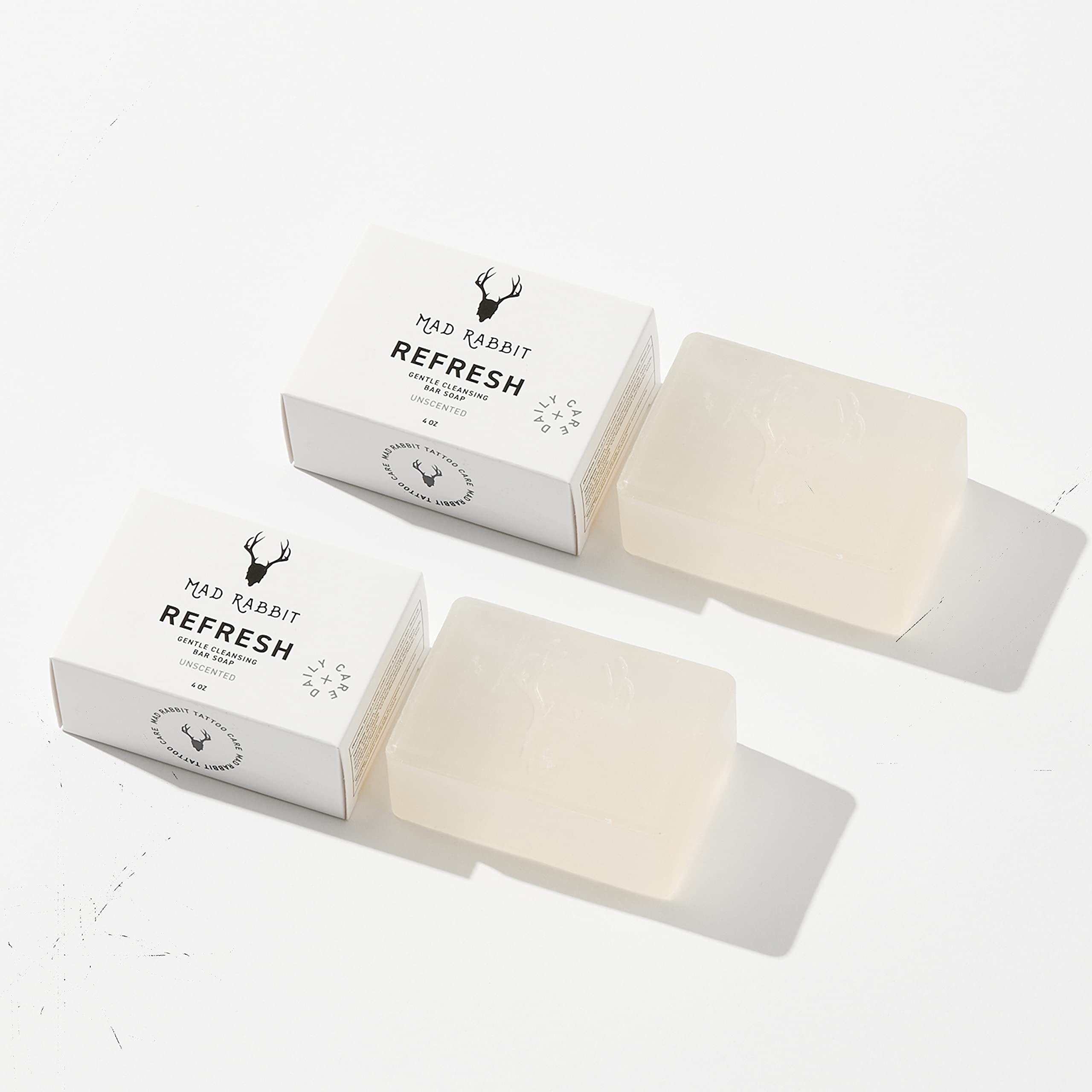 Mad Rabbit Refresh Gentle Coconut Based Cleansing Soap, 2 Pack - Tattoo Aftercare, Cleansing Ingredients, Made For All Skin Types, New Tattoo Healing & Hydrating Formula