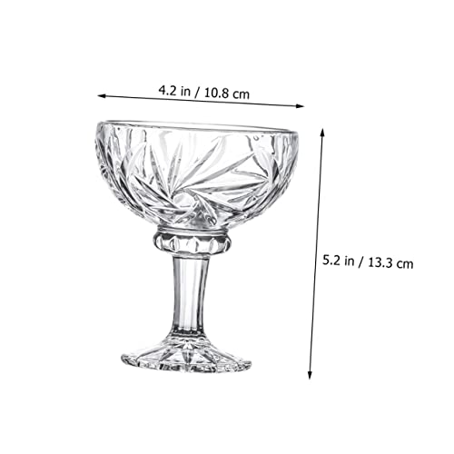 Luxshiny 4pcs Dessert High Salad Transparent Serving Snack Tumbler Clear Bowls Yogurt Trifle Beach Muffins Cups Beverage Tasting Delicate Smoothie Container Base Custard Fruit with Bar