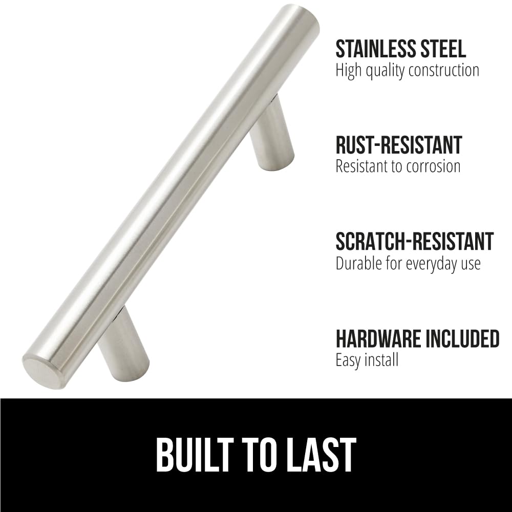 Gorilla Grip Office Chair Mat for Carpet Floor and Cabinet Door Pulls, Chair Mat Size 29x47 with Lip in Clear, Heavy Duty, Cabinet Pulls 5 Pack in Nickel, 5 Inch Length, 2 Item Bundle