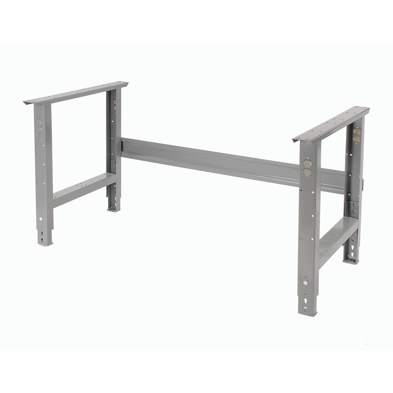 Global Industrial Adjustable Height Workbench C-Channel Leg, Shop Top Square Edge, 60"W x 30"D, Gray