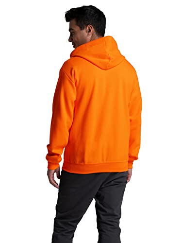 Fruit of the Loom Mens Eversoft Fleece Hoodies, Pullover & Full Zip, Moisture Wicking Breathable, Sizes S-4x Hooded Sweatshirt, Safety Orange, Large US