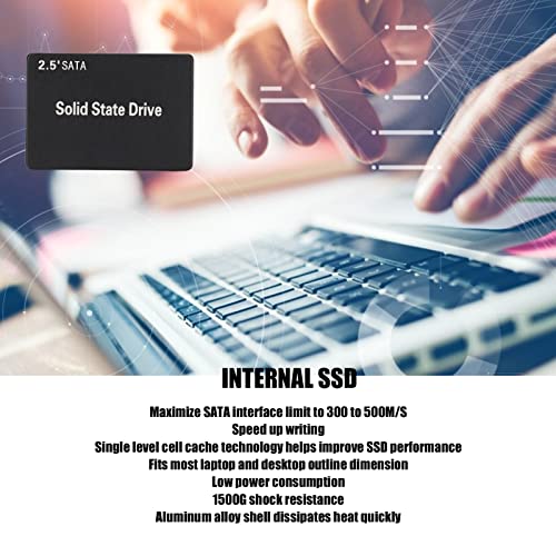 Internal SSD, Black 2.5in SSD DC 5V 0.95A Low Consumption for Office for PC for Desktop Computer(#2)