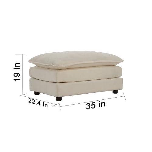 Linyuanwai Chenille Fabric Ottomans Footrest to Combine with 2 Seater Sofa, 3 Seater Sofa and 4 Seater Sofa, Light Coffee