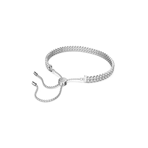 Swarovski Sparkling Dance Collection Women's Tennis Bracelet, White Crystals with Rhodium Plated Chain