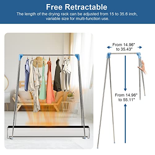 Portable Garment Rack, Folding Clothes Rack, Collapsible Clothing Rack with 10 Mini Foldable Clothes Hangers, Free Installed Lightweight Freestanding Hanger for Indoor Outdoor Travel and Camping