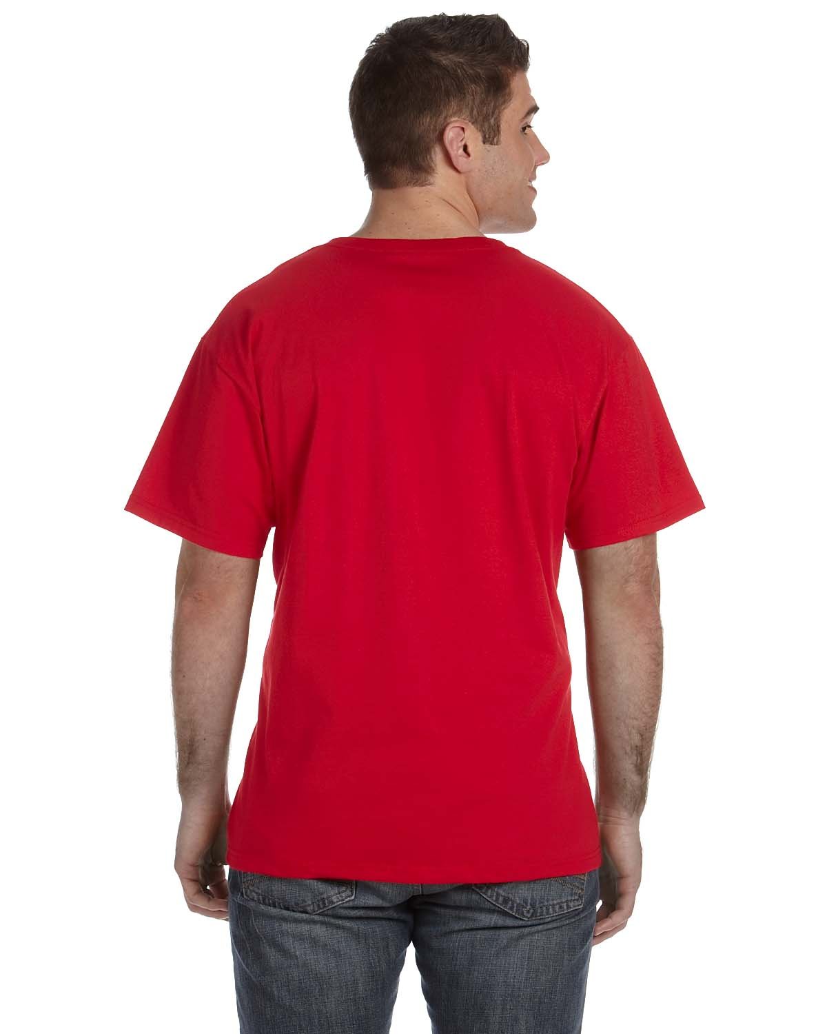 Fruit of the Loom Mens Heavy Cotton HD V-Neck T-Shirt (39VR) -True RED -3XL