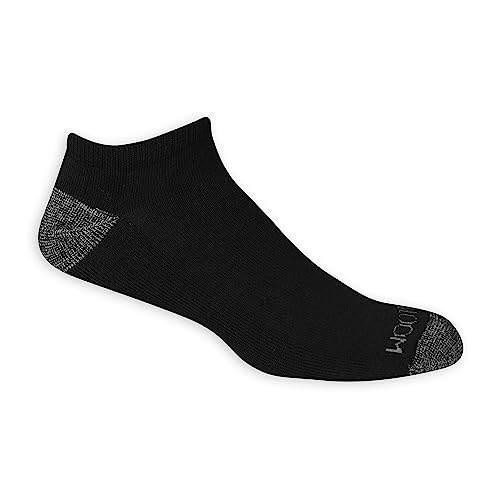 Fruit of the Loom Men's Dual Defense No Show Socks (12 Pack), Black, Medium (6 - 12)