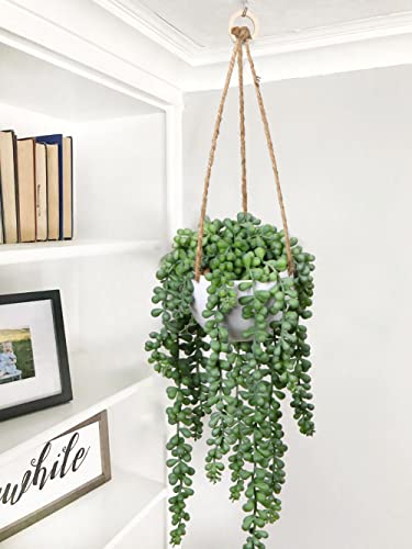 plants Artificial Succulents Hanging Fake String of Pearls Greenery with Planter for Home Wall Garden Indoor Outdoor Decor