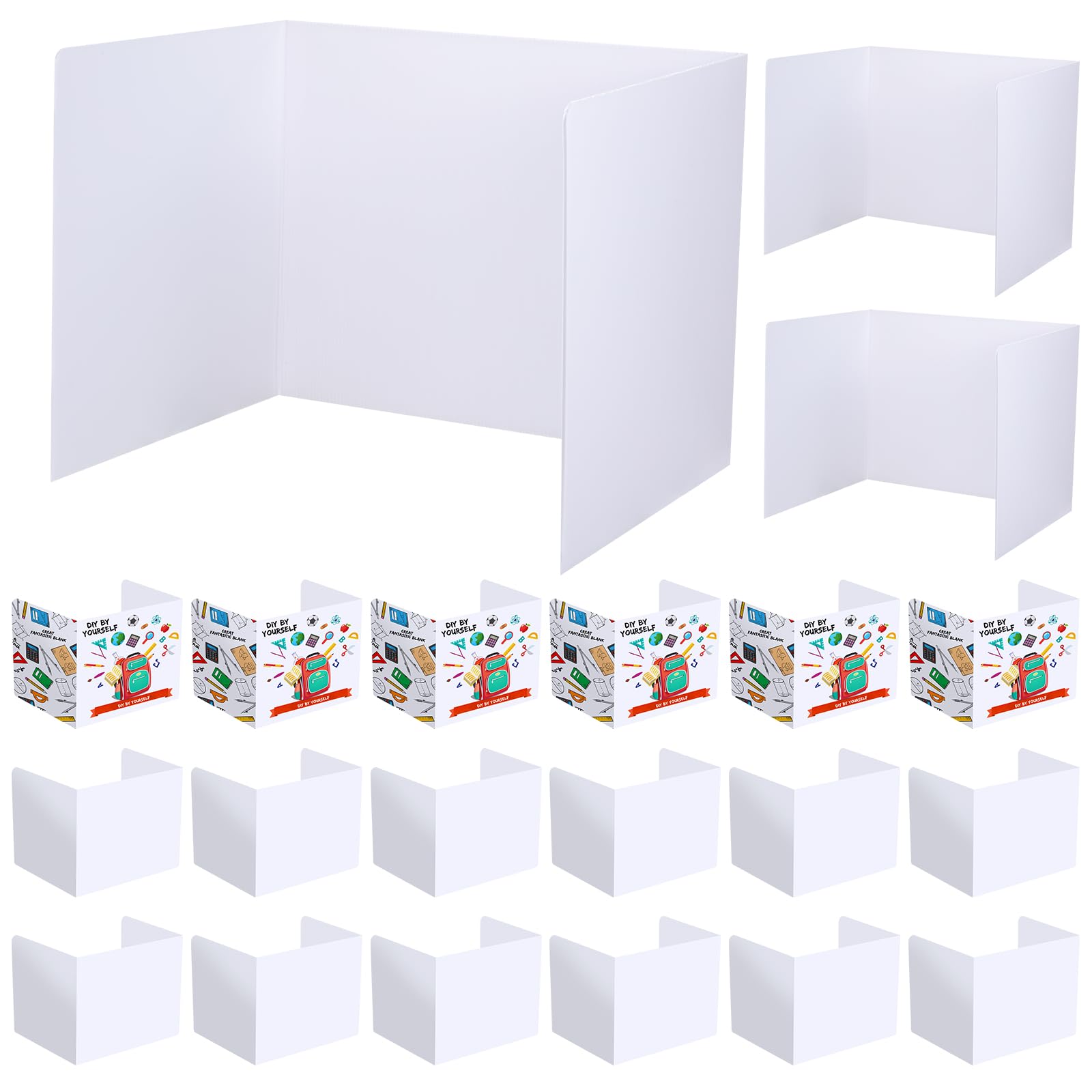 Fainne 40 Pcs Plastic Privacy Boards for Student Desks, DIY Privacy Folders Classroom Test and Desk Dividers Bulk for Sneeze Guard Discourage Cheating Reduces Distractions Shields for School Teacher