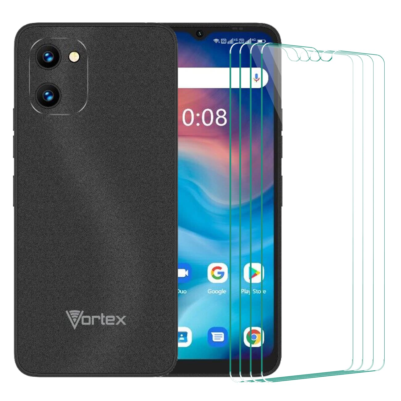 Futanwei [4 Pack] Screen Protector for Vortex Z22 Cell Phone | Vortex Z22 Screen Protectors | Tempered Glass Film | 9H Hardness | HD Transparency | Bubble Free | Anti-Scratch | Anti-Fingerprint