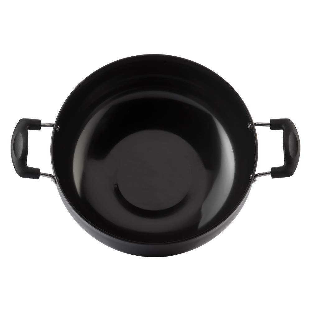 Vinod Hard Anodized Kadai with Stainless Steel Lid, 1.6-Liter