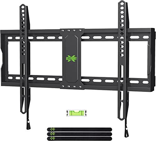 USX MOUNT Fixed TV Wall Mount, Low Profile TV Mount for Most 37-70 Inch Flat Screen TVs, Max VESA 600x400mm Wall Mount TV Bracket Holds up to 132 lbs, Fits 16"/18"/24" Wood Studs, Quick Release Lock