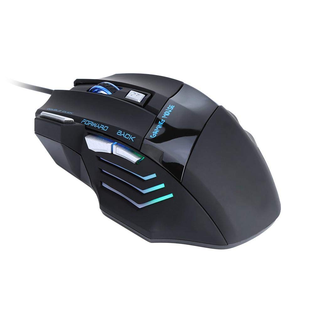 Gaming Mouse Wired,5500 DPI 7 Buttons Colorful Light Emitting Professional Optical Mechanical Wired Ergonomic Optical PC Computer Gaming Mice