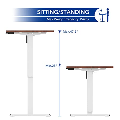 SANODESK Electric Standing Desk 55 x 28 Inches, Height Adjustable Stand Up Desk w/2-Button Controller, Ergonomic Computer Desk for Home Office, White Frame + Natural Tabletop