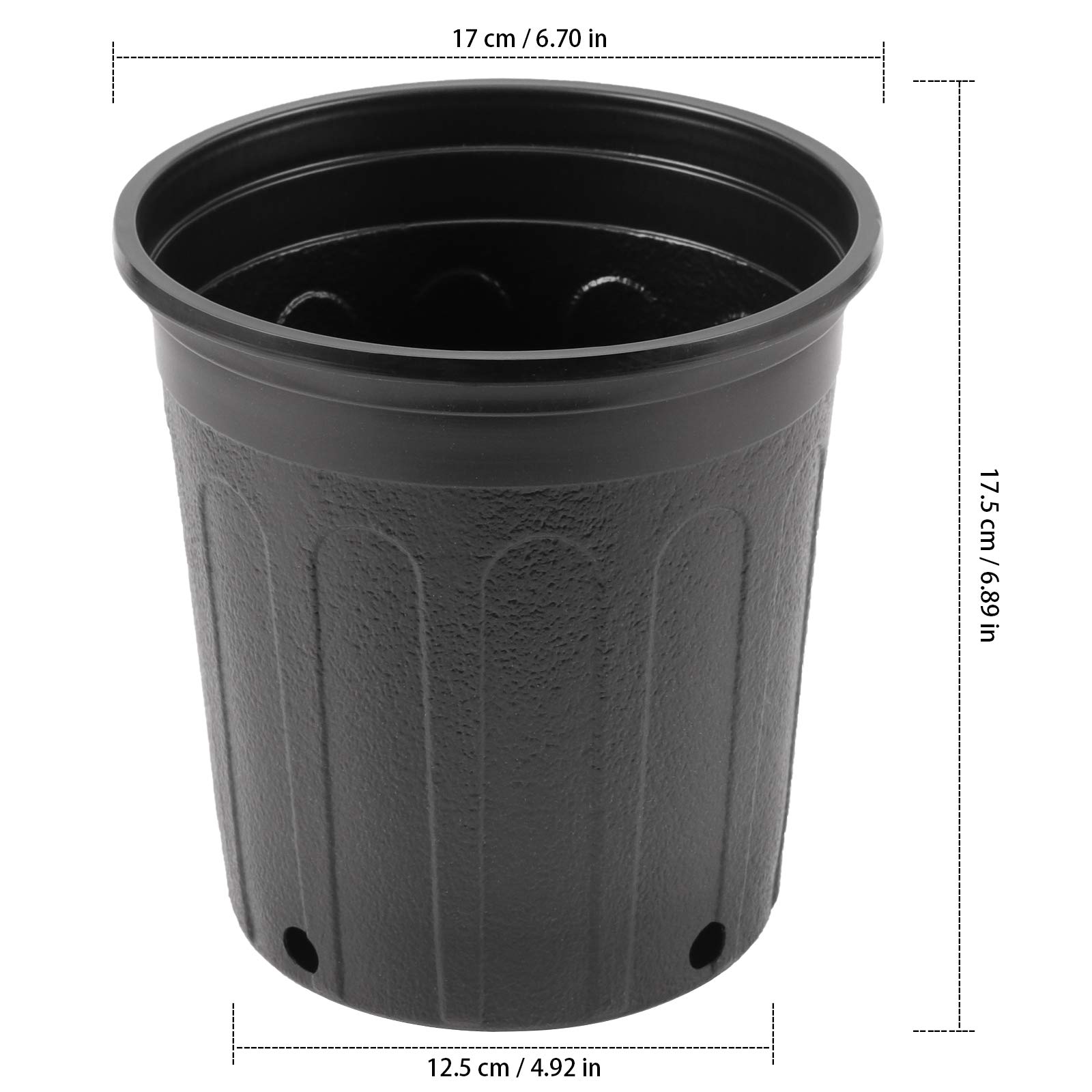 KEILEOHO 25 Packs Plastic Nursery Pots, 1 Gallon Trade Pots, Flower Plant Container Seed Starting Planter Nursery Pot for Seedling, Flower, Vegetable, Succulent and Cutting, 4 Quarts