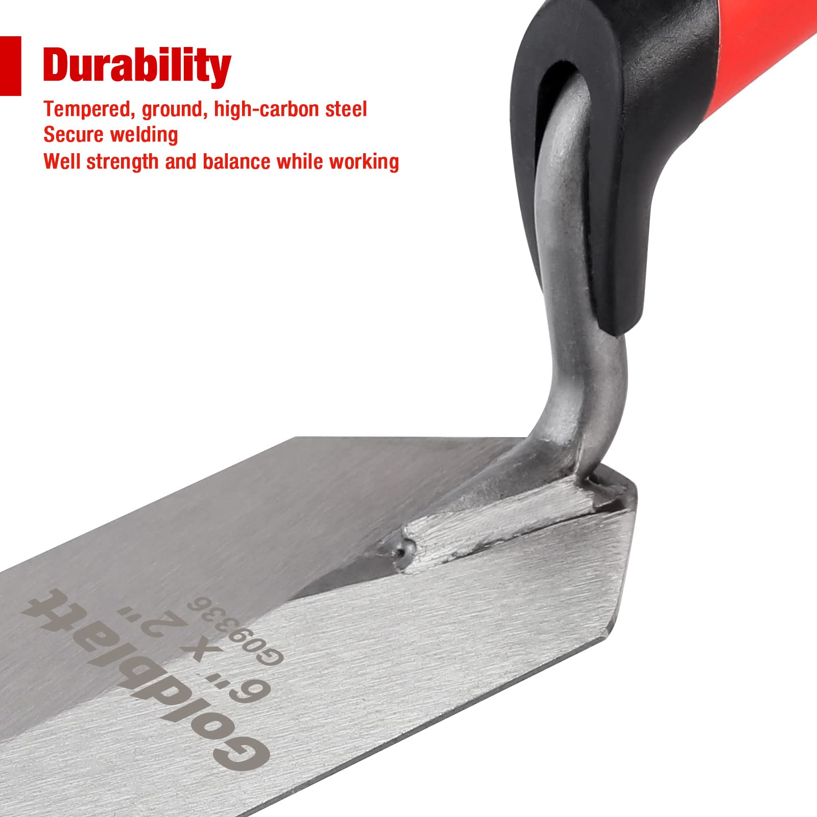 Goldblatt Industries Margin Trowel set, 6"X2" & 5"X2", Professional Masonry Flooring Tool for Concrete, Cement, Tile
