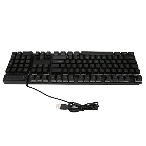 Wired Gaming Keyboard,RGB Backlit USB Gaming Keyboard,104 Keys Ergonomic Computer Keyboard,QWERTY Layout,for Home/Office/Laptop/Work/Gaming(Black)
