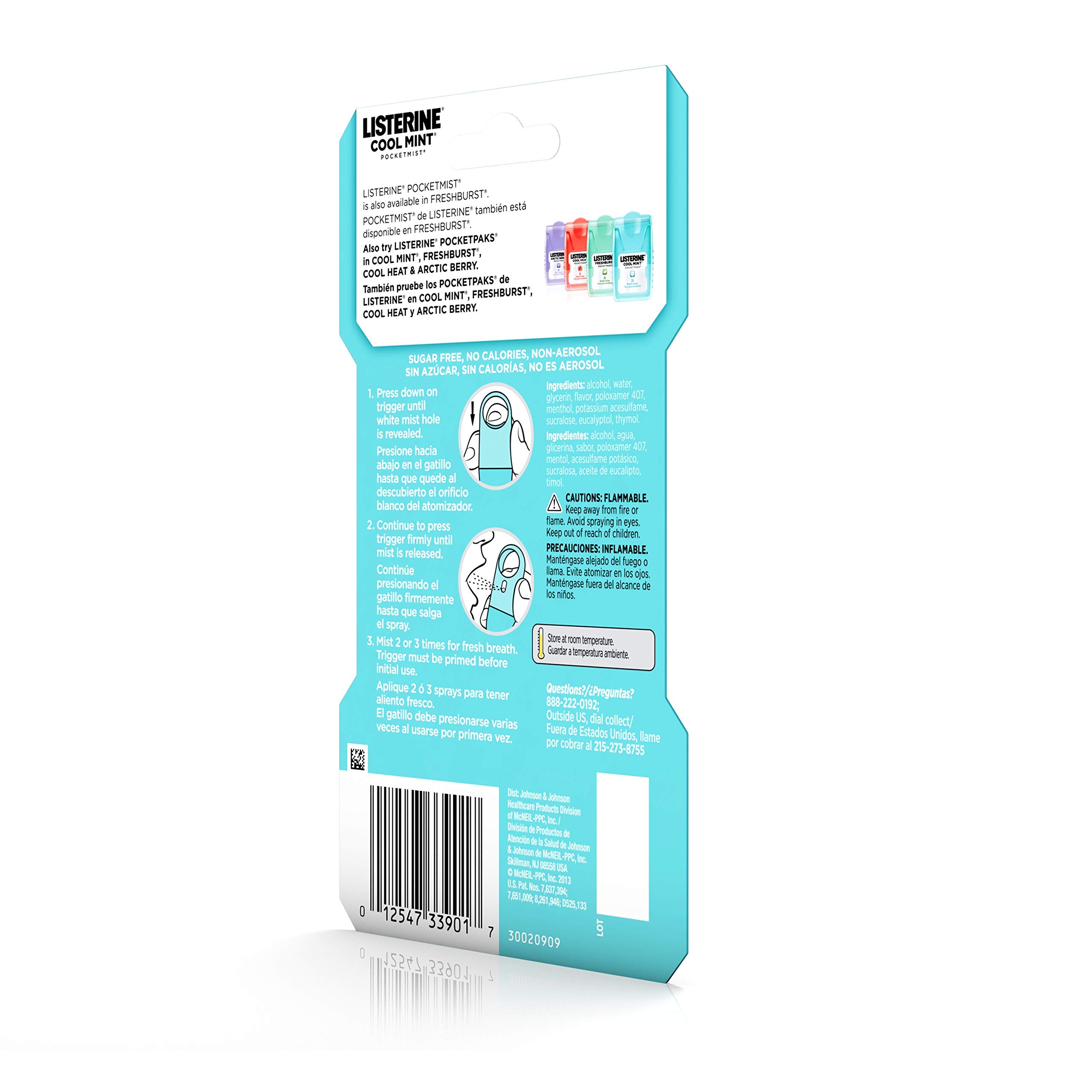 Listerine Pocket Mist Cool Mint 7.7 ml (Pack of 2)