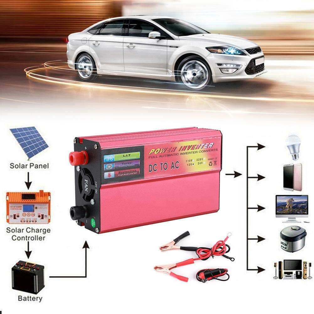 Duokon 700W Car,12V to AC Modified Sine with Data Display Universal Socket USB Interface Power Converter(AC110V)