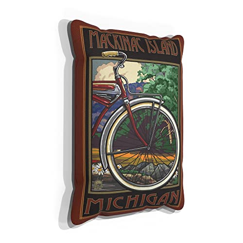 Mackinac Island Michigan Canvas Throw Pillow for Couch or Sofa at Home & Office from Travel Artwork by Artist Paul A. Lanquist 13" x 19".