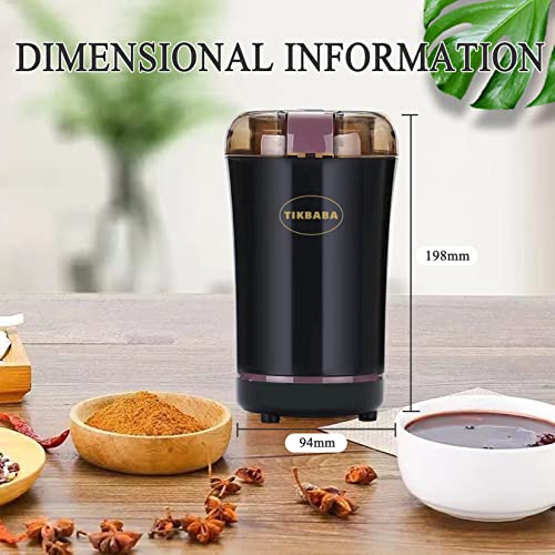 TIKBABA Electric Grinder for Coffee and Nuts,150 Watts Power(Black)