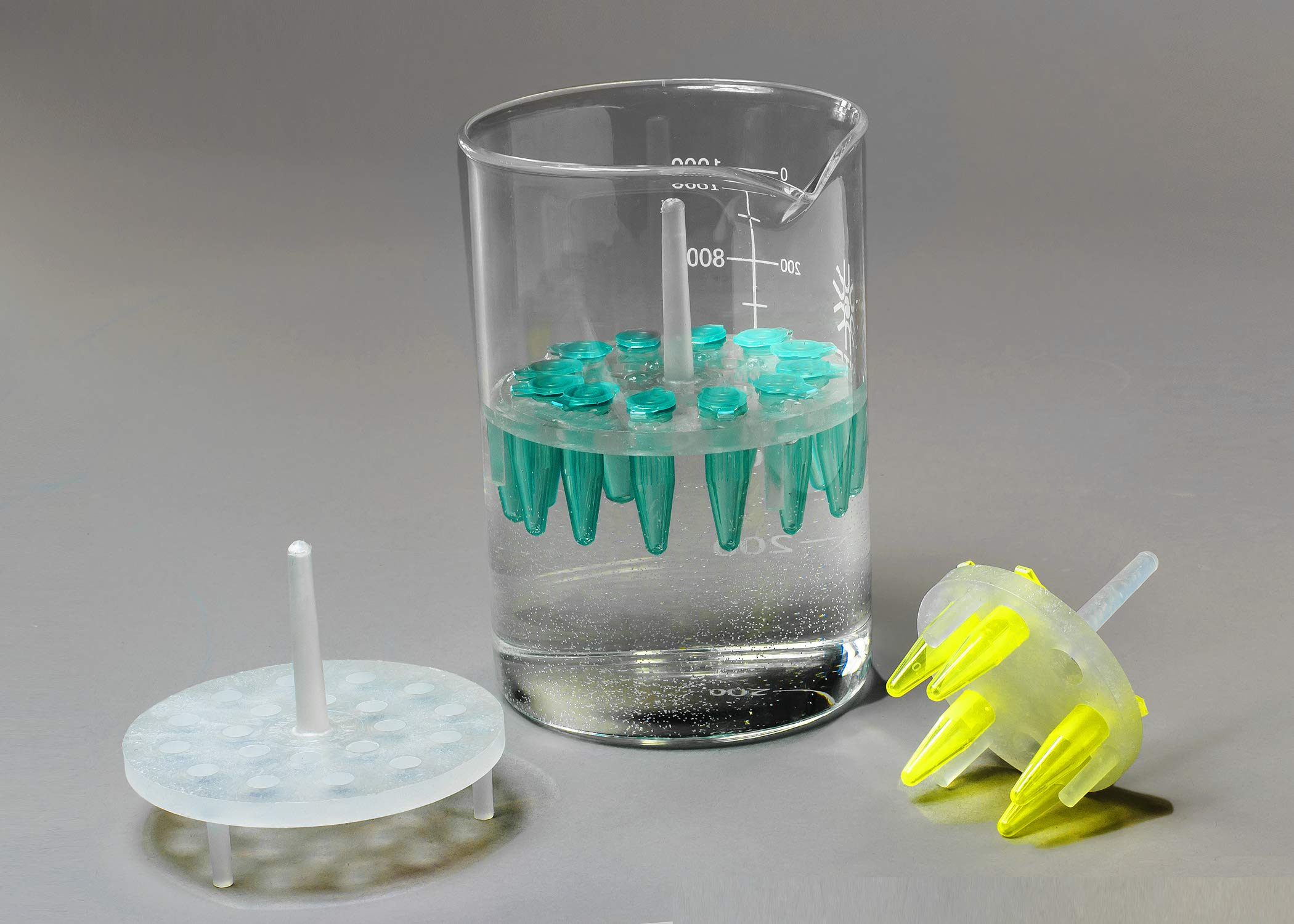 SP Bel-Art ProCulture Round Microcentrifuge Floating Bubble Rack; For 1.5ml Tubes, 8 Places, Fits in 400ml Beakers (F18875-0400)