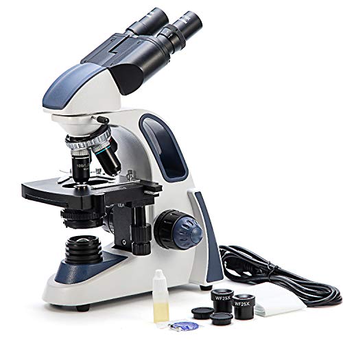 Swift SW380B Siedentopf Binocular Compound Microscope,40X-2500X, Research-Grade Lab Microscope with Wide-Field 10X and 25X Eyepieces, Mechanical Stage, Ultra-Precise Focusing