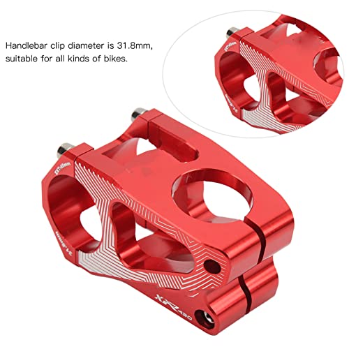 Kadimendium Road Bike Stem, Aluminum Short Handlebar Stem Non Slip Comfortable Ride Hollow Design CNC Process for Outdoor Riding(Red)