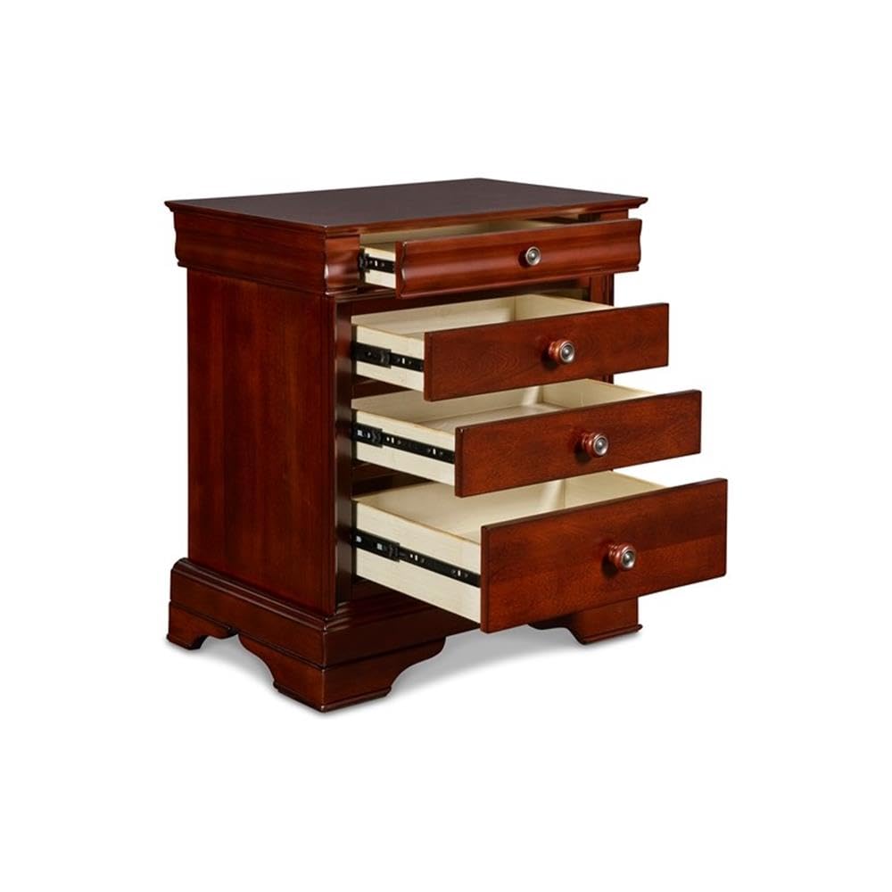 New Classic Furniture Versailles Nightstand, Bordeaux
